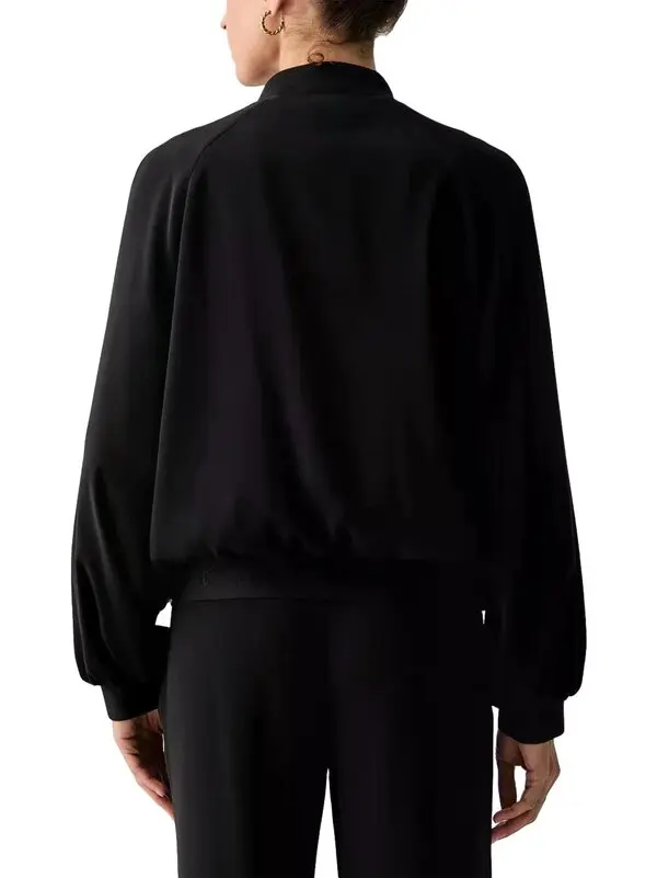 Armani Exchange Logo-embroidered Bomber Jacket - Black