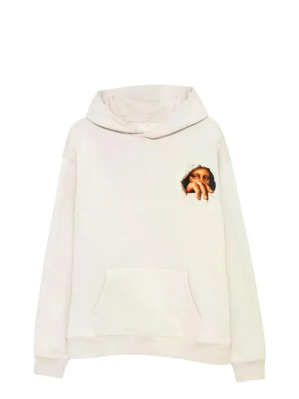 MELT Graphic-print Pouch-pocket Hoodie - Neutrals
