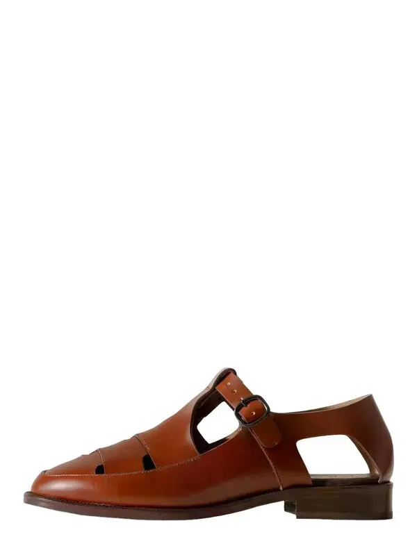 Hereu Besso Woven T-bar Sandals - Brown