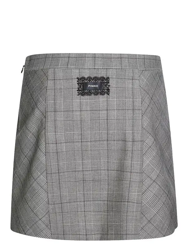 Pinko Check-pattern Pleated Skirt - Grey