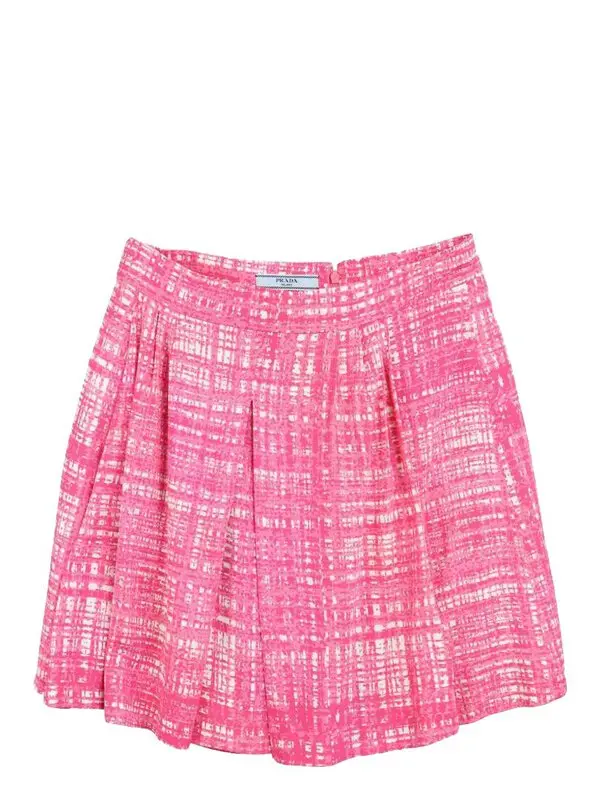 Prada Pleated Midi Skirt - Pink