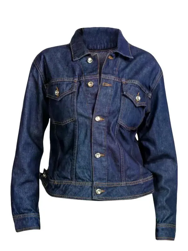 Ossou Indigo Denim Jacket With Contrast Stitching - Blue