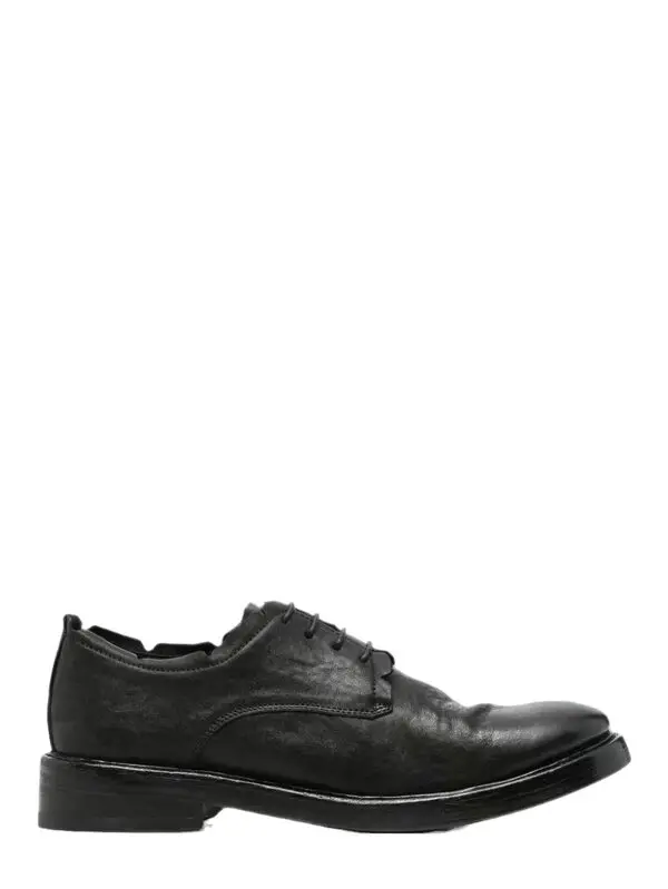 POST ARCHIVE FACTION Raw-edge Lace-up Derby Shoes - Black