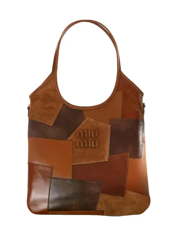 Miu Miu Ivy Leather Patchwork Bag - Brown