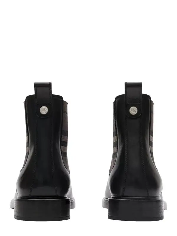 Burberry Leather Pembroke Boots - Black