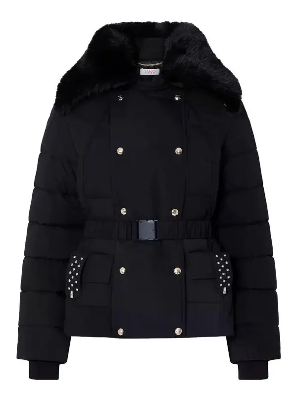 Liu Jo Padded Jacket With Belt - Black