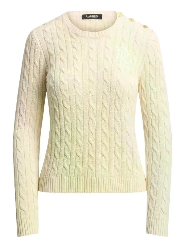 Ralph Lauren Cream Cable Knit Button-detail Sweater - Neutrals