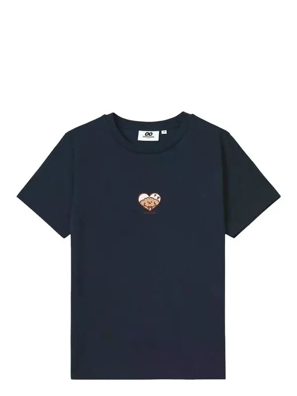CHOCOOLATE Heart-motif Embroidered T-shirt - Blue