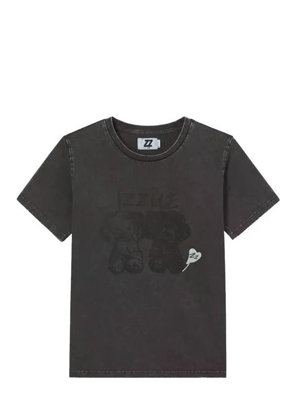 Izzue Graphic Print Cotton T-shirt - Grey