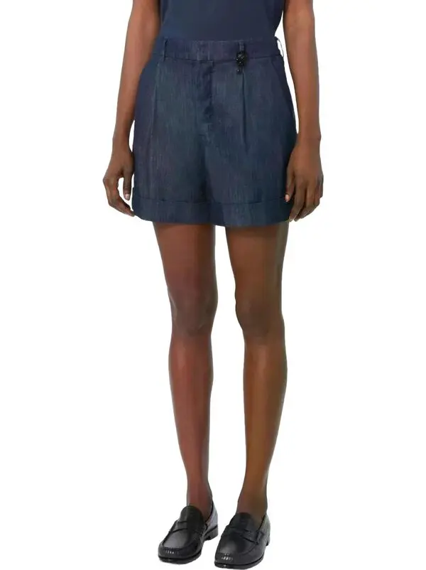 Max Mara Cotton Denim Shorts - Blue