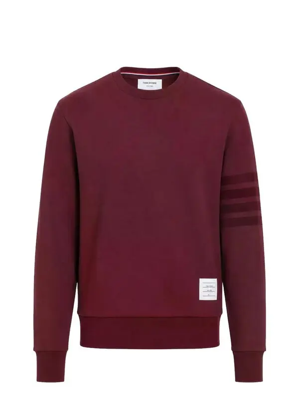Thom Browne 4-bar Crew-neck Cotton Sweatshirt - Red