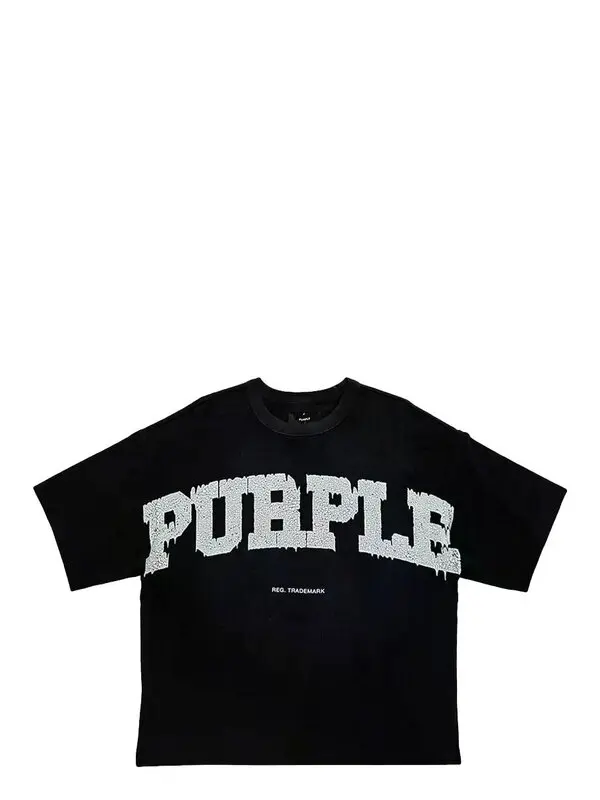 PURPLE BRAND Logo-print Jersey T-shirt - Black