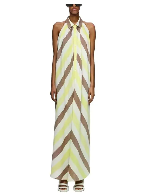 MARRAKSHI LIFE Maxi The Halter Striped Dress - Yellow