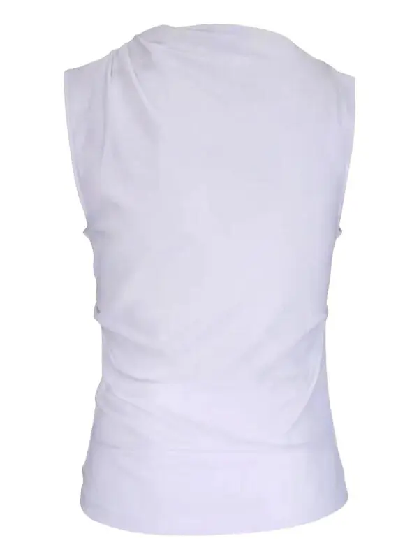 Vince Draped Sleeveless Top - White
