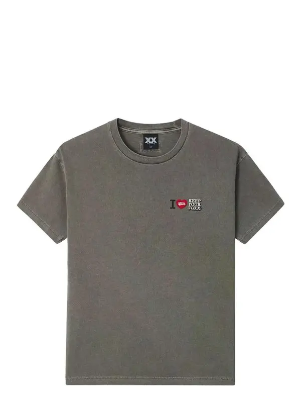 FINGERCROXX Logo-embroidered Cotton T-shirt - Grey