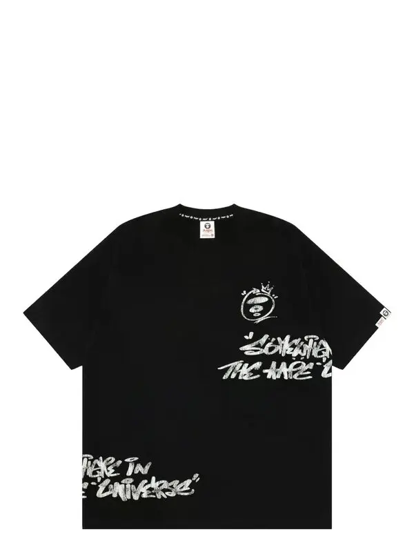 AAPE BY *A BATHING APE Logo-print Cotton T-shirt - Black