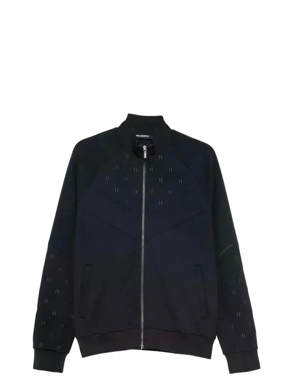 Karl Lagerfeld Monogram-embroidered Panelled Jacket - Black