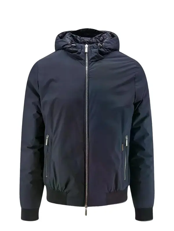 MOORER Zip-up Hooded Jacket - Blue