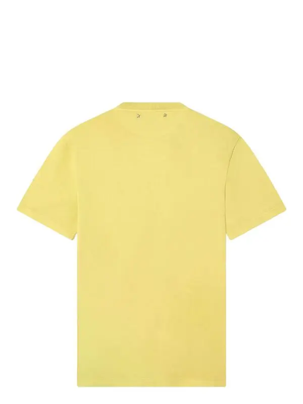 GOLDEN GOOSE Journey Garment-dyed T-shirt Regular Gauze Cotton Jersey With Print - Yellow