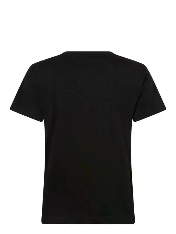 Pinko T-shirt With Love Birds Jewel Maxi Embroidery - Black