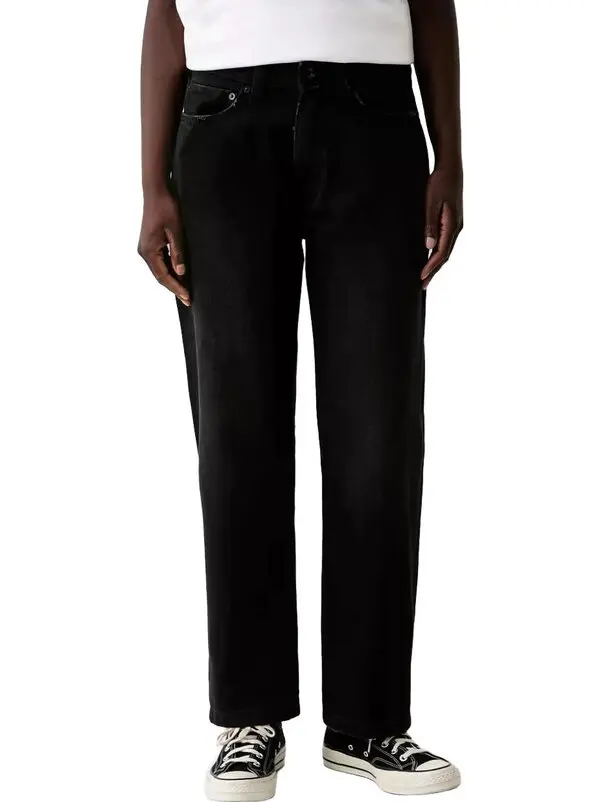 VANS Straight-cut, Mid-rise Checkered Trousers - Black