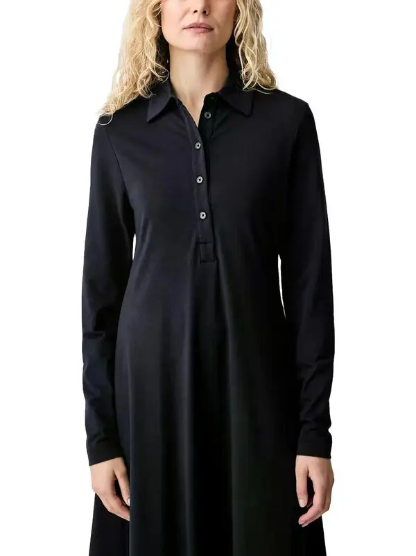 Marc O'polo Long-sleeve Button-fastening Midi Dress - Blue