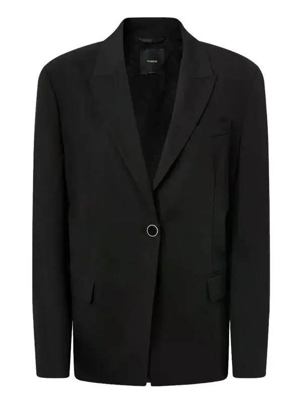 Pinko Unstructured Blazer With Polka-dot Insert - Black