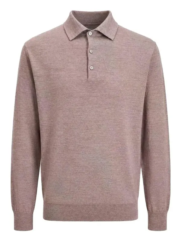 Paul & Shark Long-sleeve Wool Polo Shirt - Pink