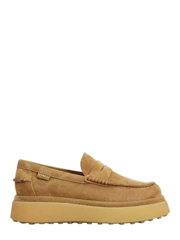 TOD'S Suede Platform Loafers - Neutrals