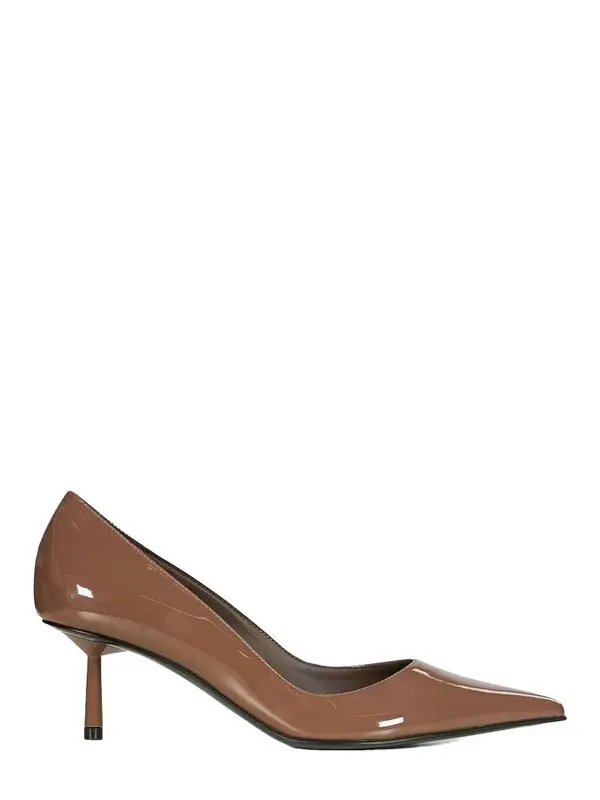 LE SILLA Patent Finish Pointed-toe Pumps - Brown