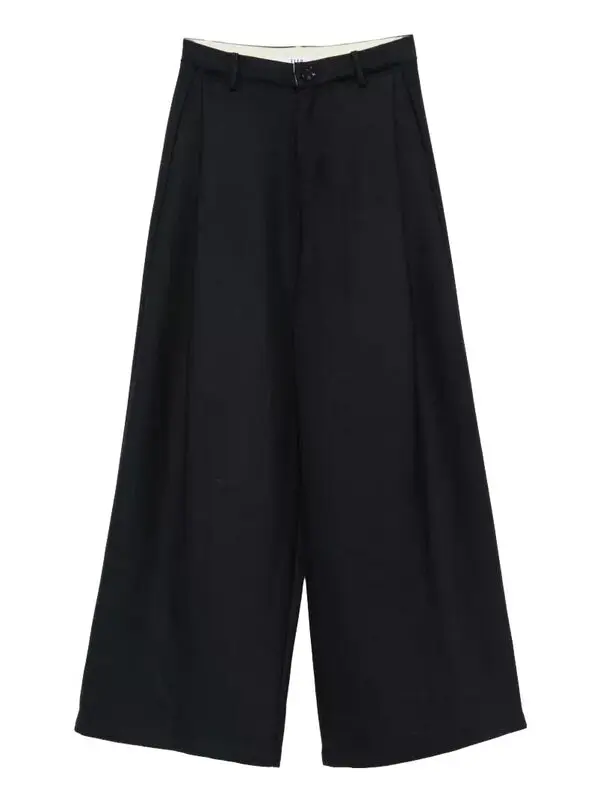 ELEH Pleated Wide-leg Trousers - Blue