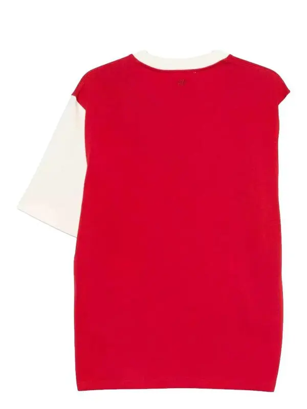 AMI Paris Logo-print Colour-block T-shirt - Red