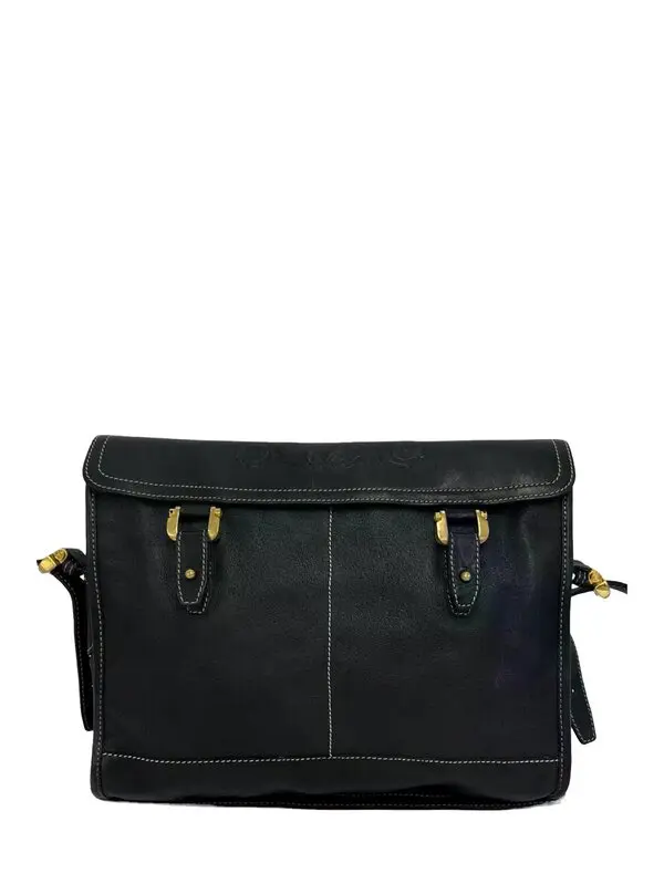 Loewe 2010-2026 Leather Anagram Crossbody Bag - Black