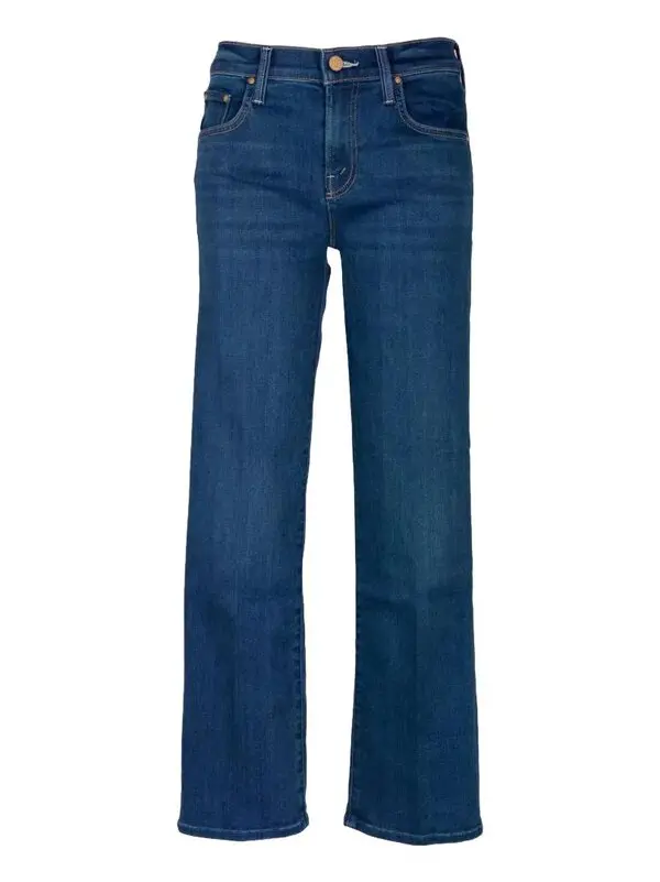 MOTHER The Mid Rise Rambler Zip Flood Jeans - Blue