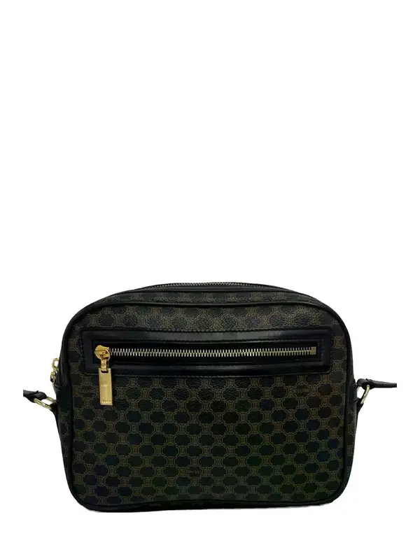 Celine 20th Century Macadam Coated Canvas Crossbody Bag - Brown