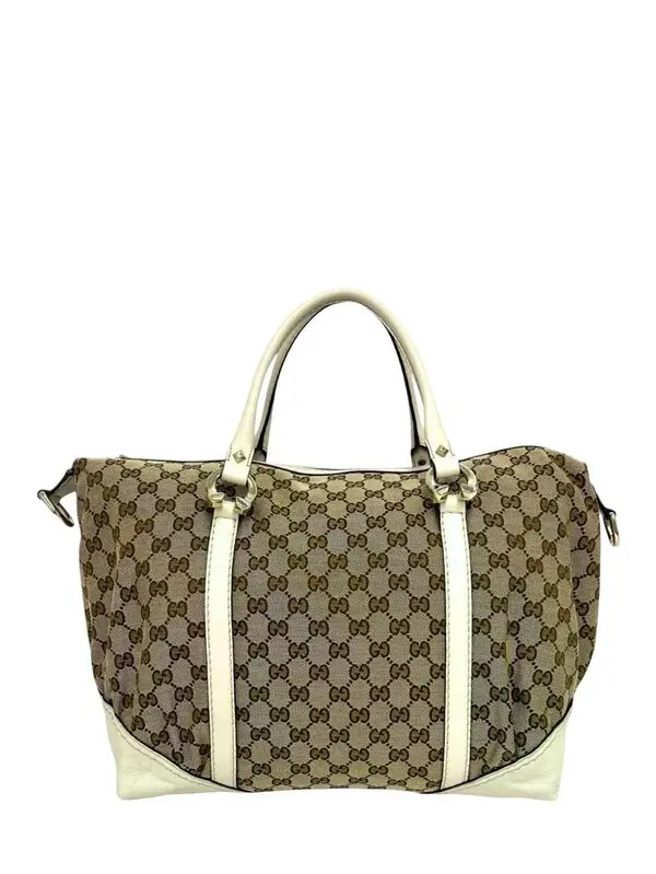 Gucci Gg Canvas Horsebit Nail Boston Bag - Brown