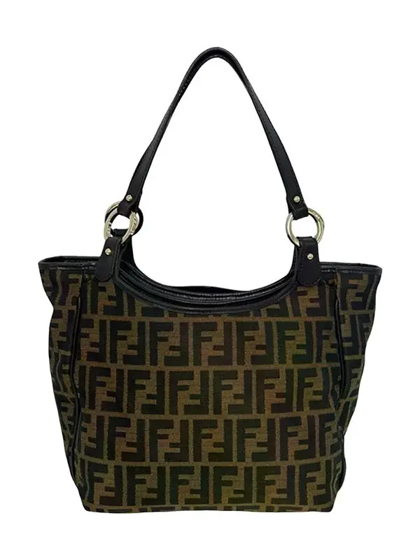 Fendi 2000-2010 Zucca Canvas Shoulder Bag - Brown