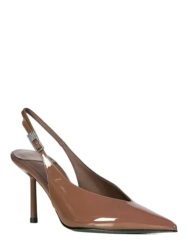 LE SILLA Crystal-embellished Slingback Pumps - Brown
