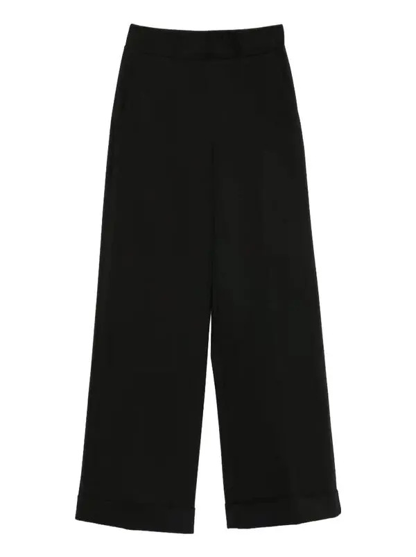 SEMICOUTURE Turn-up Cuffs Trousers - Black