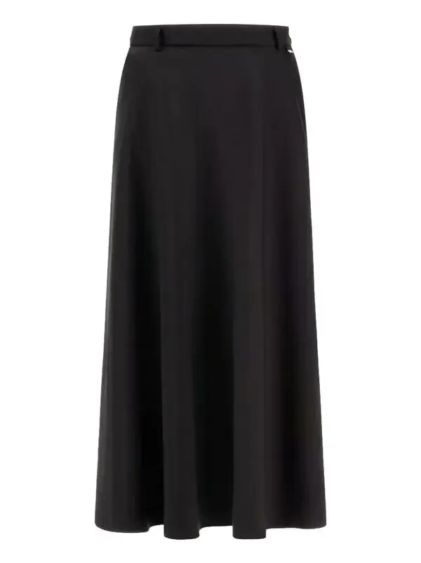 Herno Button-detail Flared Midi Skirt - Black
