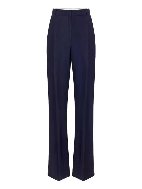 Elisabetta Franchi Pinstriped Trousers In Cool Wool Fabric - Blue