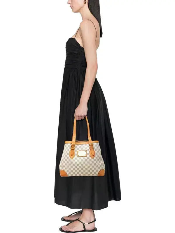 LOUIS VUITTON Damier Azur Hampstead Mm Tote Bag - White