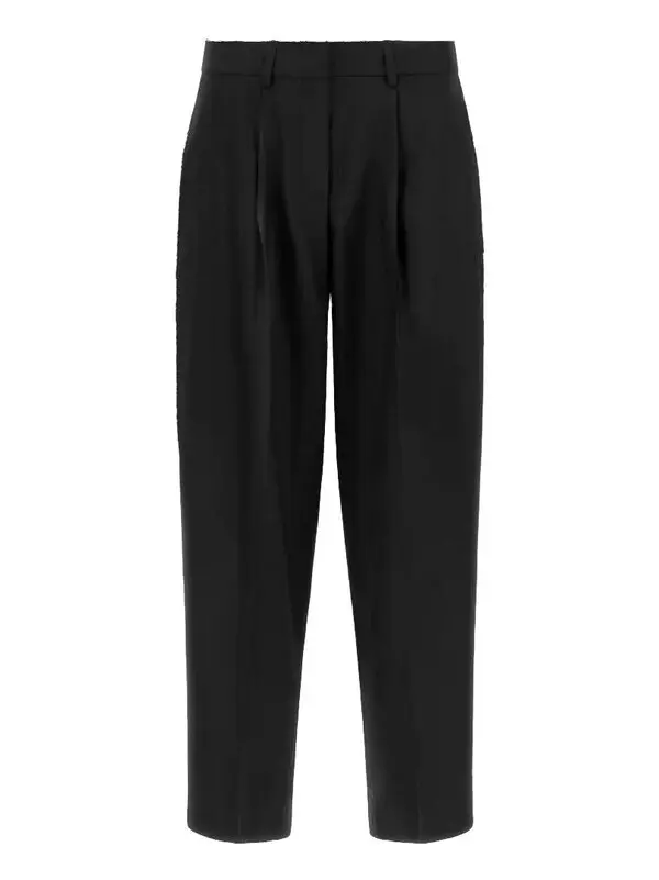 GIANLUCA CAPANNOLO Nora Pleated Frayed Trousers - Black