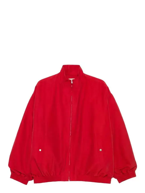 LAMRONS Oversized Zip-up Bomber Jacket - Red