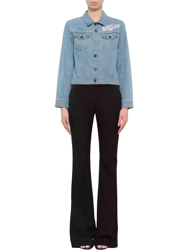 Kenzo Logo Patch Denim Jacket - Blue