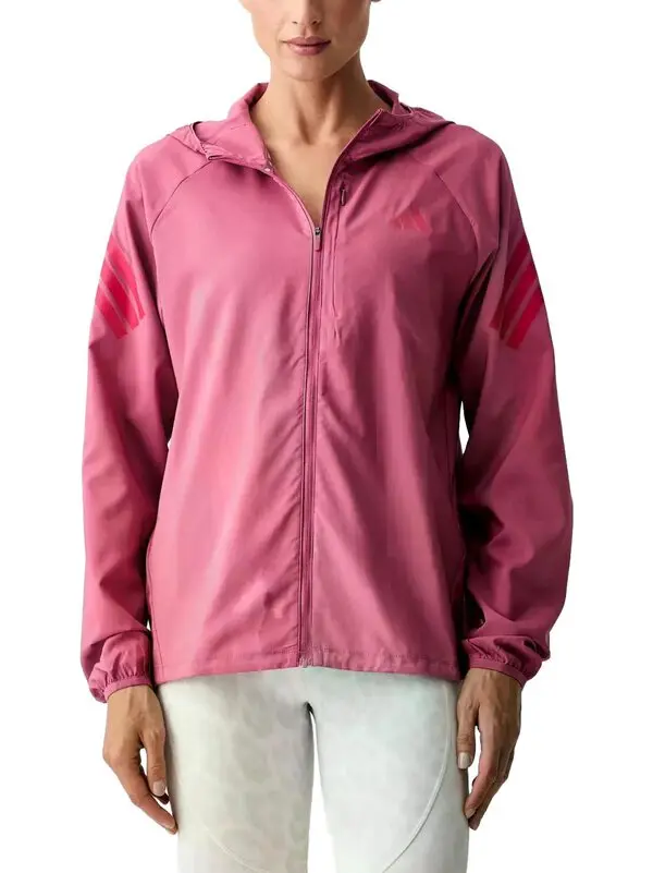 Adidas Hooded Logo-print Jacket - Pink