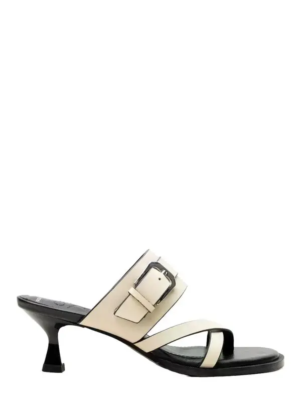 Free People Leather Buckle Detail Sandals - Neutrals