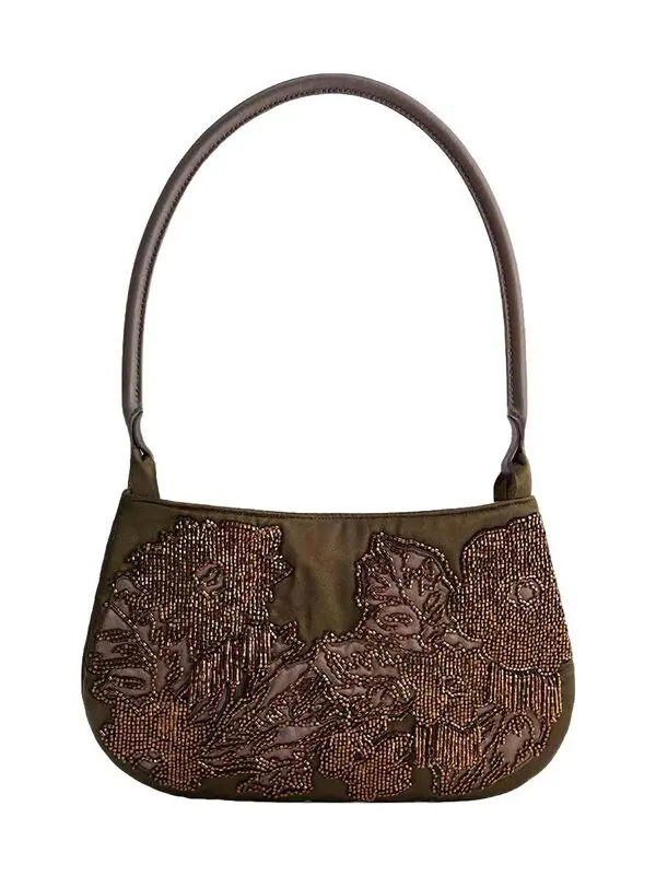 Shanghai Tang Lune Bead-embellished Shoulder Bag - Green