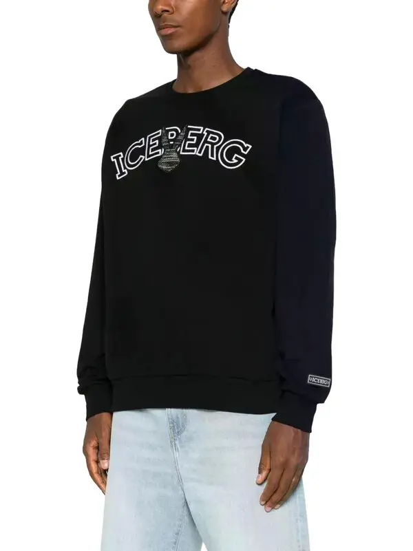Iceberg Logo-embroidered Sweatshirt - Black