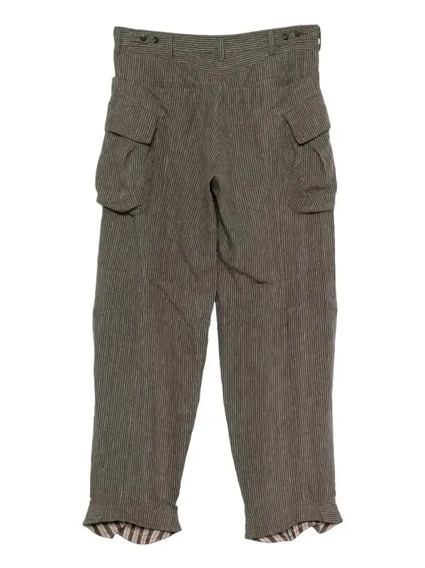 ZIGGY CHEN Striped Cargo Pants - Grey